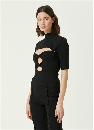 Jacquemus Kadın Palmi Siyah Kesim Detaylı Yün Bluz 36 FR Jacquemus Kadın Palmi Siyah Kesim Detaylı Yün Bluz 36 FR