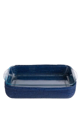 Aloha Life Lacivert Borcamlı Hasır Fırın Kabı