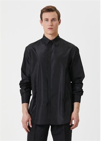 Valentino Erkek Siyah İpek Gömlek 39 It
