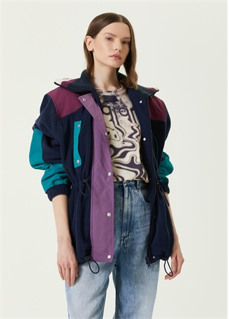 Etoile Isabel Marant Kadın Colorblock Dik Yaka Polar Ceket 36 FR Etoile Isabel Marant Kadın Colorblock Dik Yaka Polar Ceket 36 FR