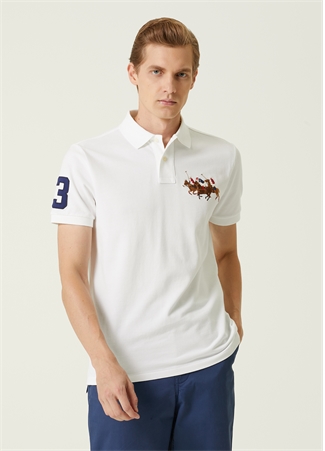 Polo Ralph Lauren Erkek Custom Slim Fit Triple Pony Yaka T-shirt Beyaz S EU Polo Ralph Lauren Erkek Custom Slim Fit Triple Pony Yaka T-shirt Beyaz S EU