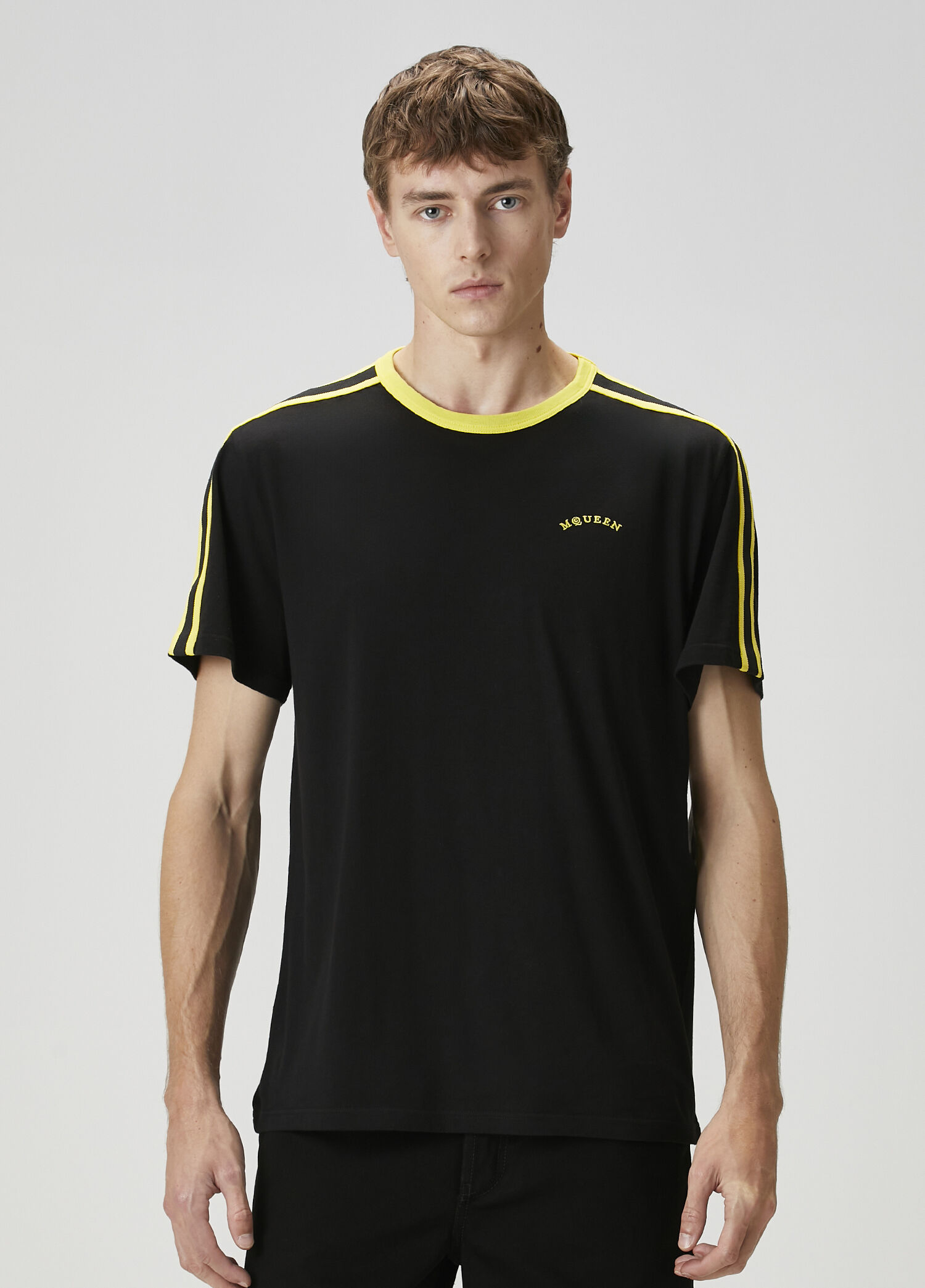 Black-Yellow Alexander McQueen Black-Yellow Men Black Yellow Logo ...