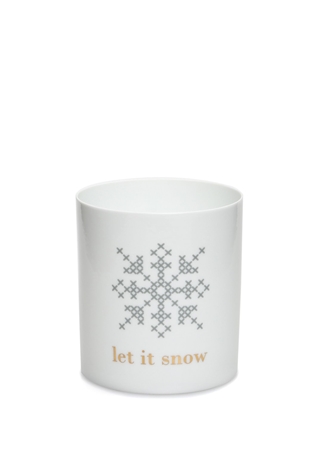 Bloomingville Beyaz Yazı Baskılı Porselen Mumluk Bloomingville Beyaz Yazı Baskılı Porselen Mumluk