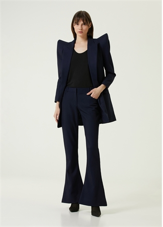 Balmain Kadın Bootcut Lacivert Pantolon 36 FR