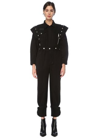 Lol Kadın Josephine Siyah Kol Detaylı Tulum 36 EU