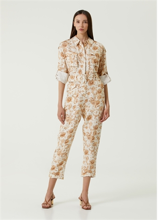 Significant Other Kadın Aphrodite Çiçekli Keten Tulum Beyaz 8 US Significant Other Kadın Aphrodite Çiçekli Keten Tulum Beyaz 8 US