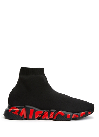 Balenciaga Erkek Speed Siyah Geometrik Tabanlı Sneaker Kırmızı 42 EU Balenciaga Erkek Speed Siyah Geometrik Tabanlı Sneaker Kırmızı 42 EU
