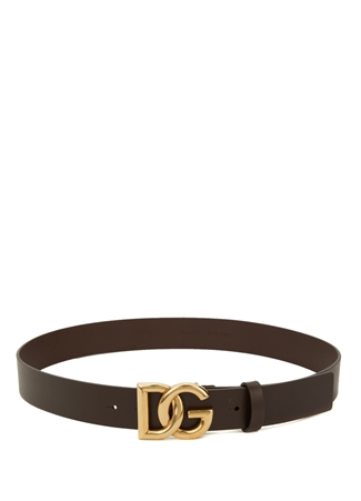 Dolce&Gabbana Erkek Kahverengi Gold Logolu Kadın Deri Kemer 90 EU Dolce&Gabbana Erkek Kahverengi Gold Logolu Kadın Deri Kemer 90 EU