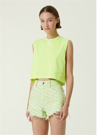 T by Alexander Wang Kadın Sarı Bisiklet Yaka Kolsuz T-shirt XS EU