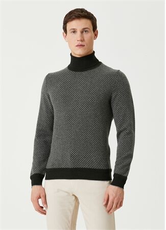 Luciano Barbera Erkek Gri Balıkçı Yaka Mikro Desenli Kaşmir Kazak 50 IT Luciano Barbera Erkek Gri Balıkçı Yaka Mikro Desenli Kaşmir Kazak 50 IT