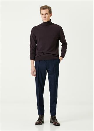 Michael Kors Erkek Lacivert Beli Kordonlu Yün Pantolon S EU