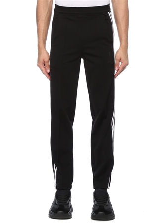 Neil Barrett Erkek Siyah Kontrast Şeritli Dar Paça Eşofman Altı S EU