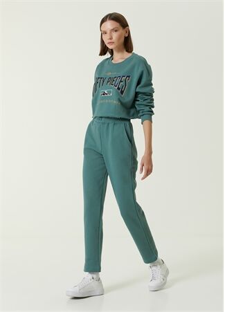 Fifty Pieces Kadın Mom Fit Yeşil Logo Baskılı Eşofman S EU Fifty Pieces Kadın Mom Fit Yeşil Logo Baskılı Eşofman S EU