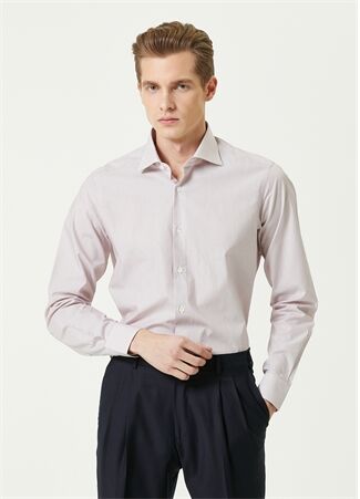 Pal Zileri Erkek Bordo Mikro Desenli Gömlek 38 IT