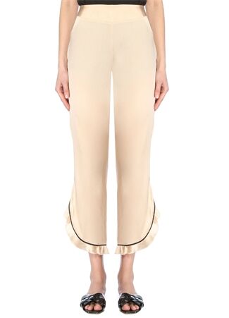 House of Silk Kadın Cheri Krem İpek Pijama Altı Turuncu XS EU