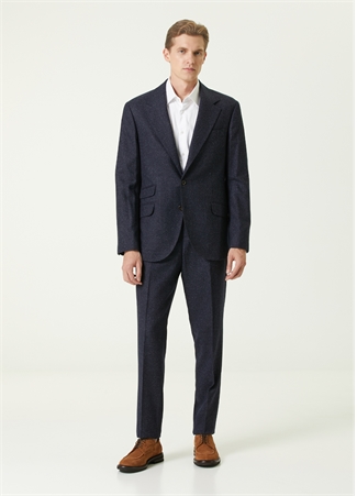 Brunello Cucinelli Erkek Lacivert Mikro Desenli Yün Takım Elbise 50 IT Brunello Cucinelli Erkek Lacivert Mikro Desenli Yün Takım Elbise 50 IT