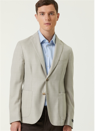 Pal Zileri Erkek Ekru Kelebek Yaka Yün Ceket Bej 50 IT Pal Zileri Erkek Ekru Kelebek Yaka Yün Ceket Bej 50 IT