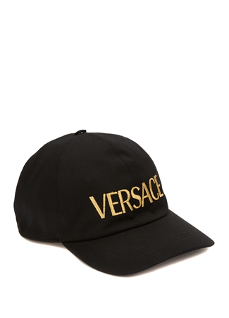 Versace Kadın Siyah Gold Logo Nakışlı Şapka 57 EU Versace Kadın Siyah Gold Logo Nakışlı Şapka 57 EU