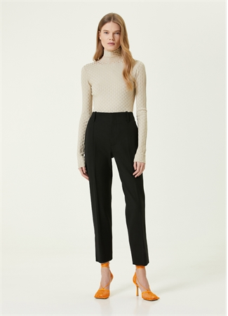 Bottega Veneta Kadın Siyah Paçası Fermuar Detaylı Pantolon 42 IT Bottega Veneta Kadın Siyah Paçası Fermuar Detaylı Pantolon 42 IT