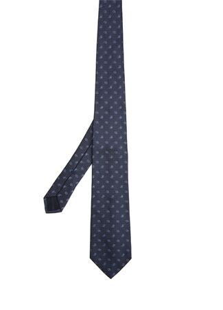 Beymen Collection Erkek Lacivert Şal Desenli İpek Kravat EU IT