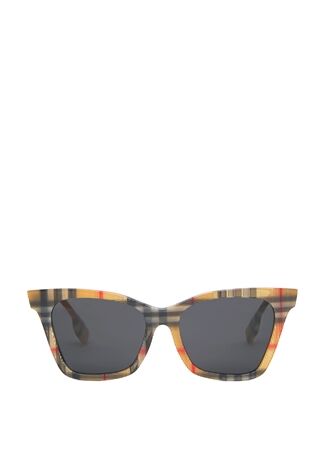 Burberry Kadın Bej Ekoseli Güneş Gözlüğü 53 EU