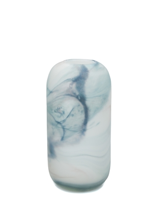 Hübsch Marble Art Medium Mavi Beyaz Mermer Vazo Hübsch Marble Art Medium Mavi Beyaz Mermer Vazo