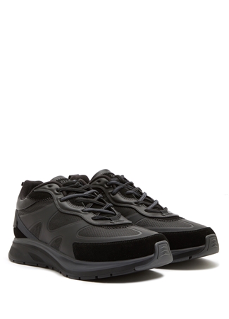 Z Zegna Erkek Siyah Mikro Dokulu Deri Sneaker 0 IT