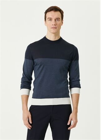 Boss Erkek Colorblocked Kazak Lacivert S EU