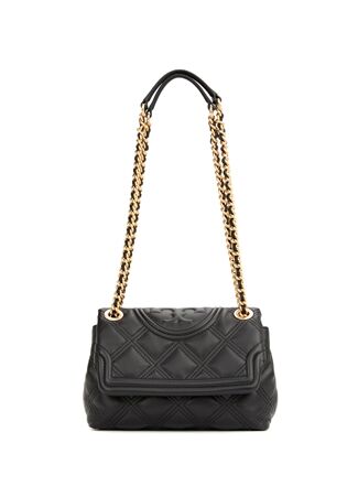 Tory Burch Kadın Siyah Logo Detaylı Deri Omuz Çantası EU