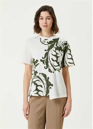 Beymen Collection Kadın Beyaz Haki Bisiklet Yaka Asimetrik T-shirt S EU Beymen Collection Kadın Beyaz Haki Bisiklet Yaka Asimetrik T-shirt S EU