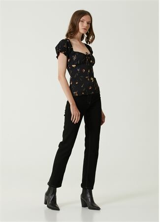 Allsaints Kadın Siyah Desenli Bluz 4 UK