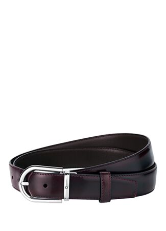 Montblanc Erkek Bordo Deri Kemer EU