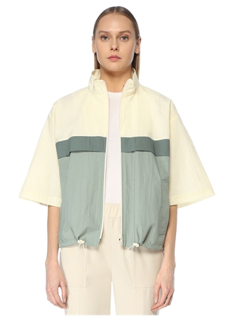 Beymen Club Kadın Dik Yaka Colorblock Rüzgarlık Ceket Mavi XL