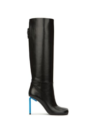 Off-White Kadın Siyah Topuk Detaylı Deri Çizme 38 EU