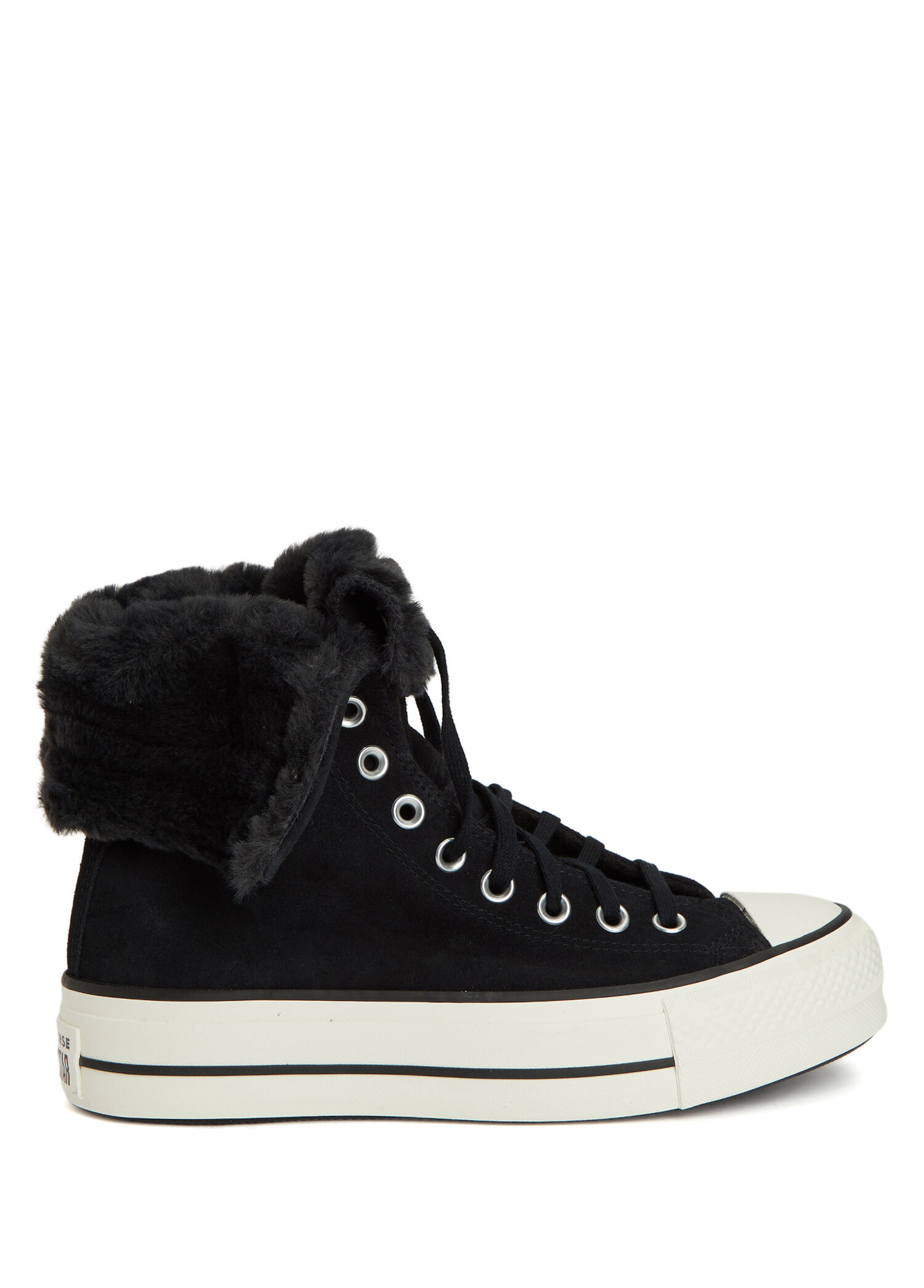 Converse - All Star Fold Over Lift Siyah Kadın Sneaker - Siyah