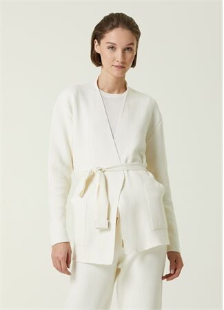 Beymen Collection Kadın Ekru Beli Kuşaklı Hırka Beyaz S Beymen Collection Kadın Ekru Beli Kuşaklı Hırka Beyaz S