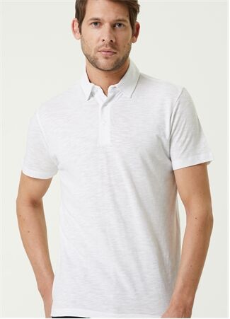 Tru Erkek Beyaz Polo Yaka T-shirt S EU