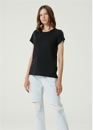 Rag&Bone Kadın Siyah Bisiklet Yaka Basic T-shirt XS EU