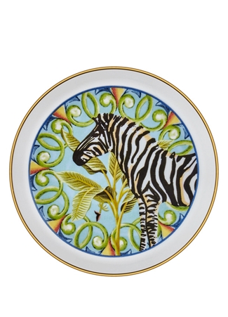 Chiara Alessi İl Giardino Zebra Desen Seramik Petit Four Tabağı Çok Renkli Chiara Alessi İl Giardino Zebra Desen Seramik Petit Four Tabağı Çok Renkli