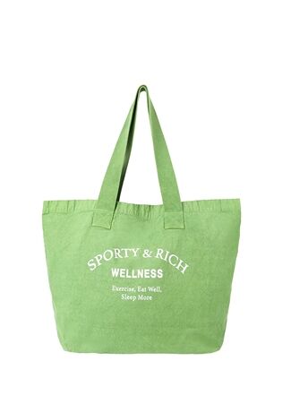 Sporty & Rich Kadın Yeşil Logolu Alışveriş Çantası EU