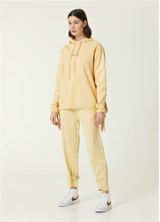 Les Benjamins Kadın Sarı Paça Detaylı Pantolon S EU