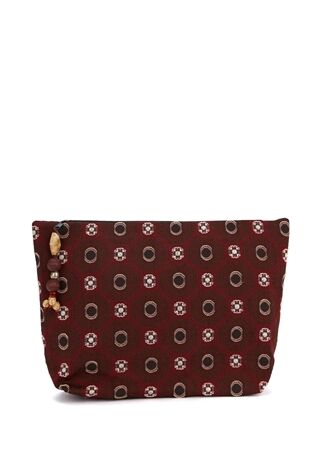 Samsara Kadın Bordo Geometrik Desenli El Portföyü EU