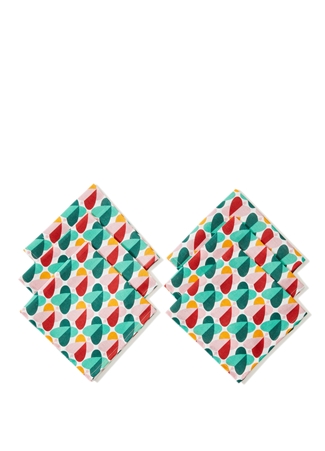 La Doublej Colorblocked 6lı Desenli Keten Peçete Seti Çok Renkli La Doublej Colorblocked 6lı Desenli Keten Peçete Seti Çok Renkli