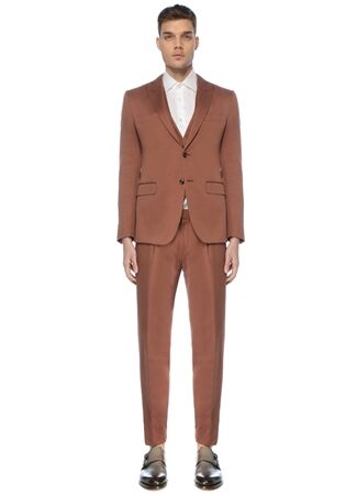 Pal Zileri Erkek Kiremit Yelekli Takım Elbise Kırmızı 48 IT