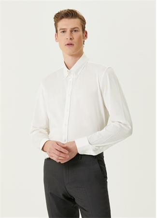 Beymen Collection Erkek Slim Fit Beyaz Düğmeli Yaka Jersey Gömlek 38 Eu Beymen Collection Erkek Slim Fit Beyaz Düğmeli Yaka Jersey Gömlek 38 Eu