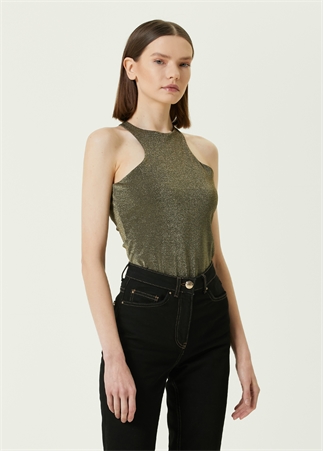 Allsaints Kadın Norma Glitter Gold Body Altın Rengi 0 UK