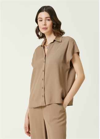 Beymen Collection Kadın Vizon Kısa Kol Gömlek Bej 42 Eu Beymen Collection Kadın Vizon Kısa Kol Gömlek Bej 42 Eu