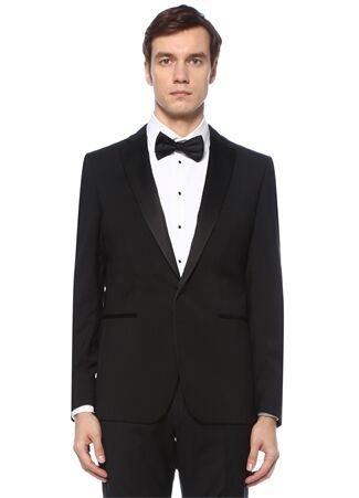 Palzileri Lab Erkek Siyah Kelebek Yaka Yün Ceket 50 IT