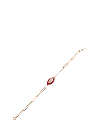 Collection-Ruel Design Kadın Bordo Taş Detaylı Altın Rengi Bileklik EU