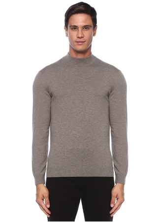 Beymen Collection Erkek Vizon Yarım Balıkçı Yaka Yün Kazak Bej Xxl Eu